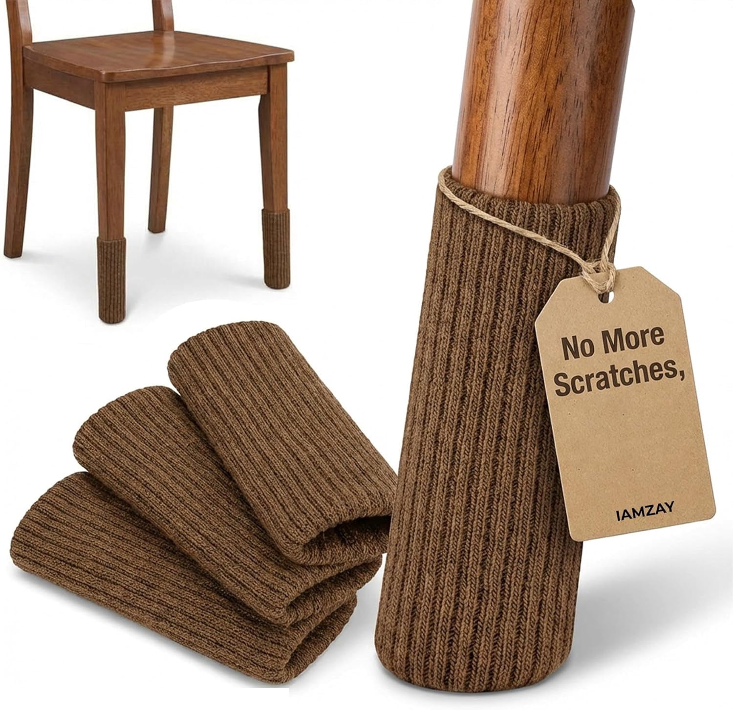 80 Pcs Brown Elastic Chair Leg Socks Protectors for Hardwood Floors ...