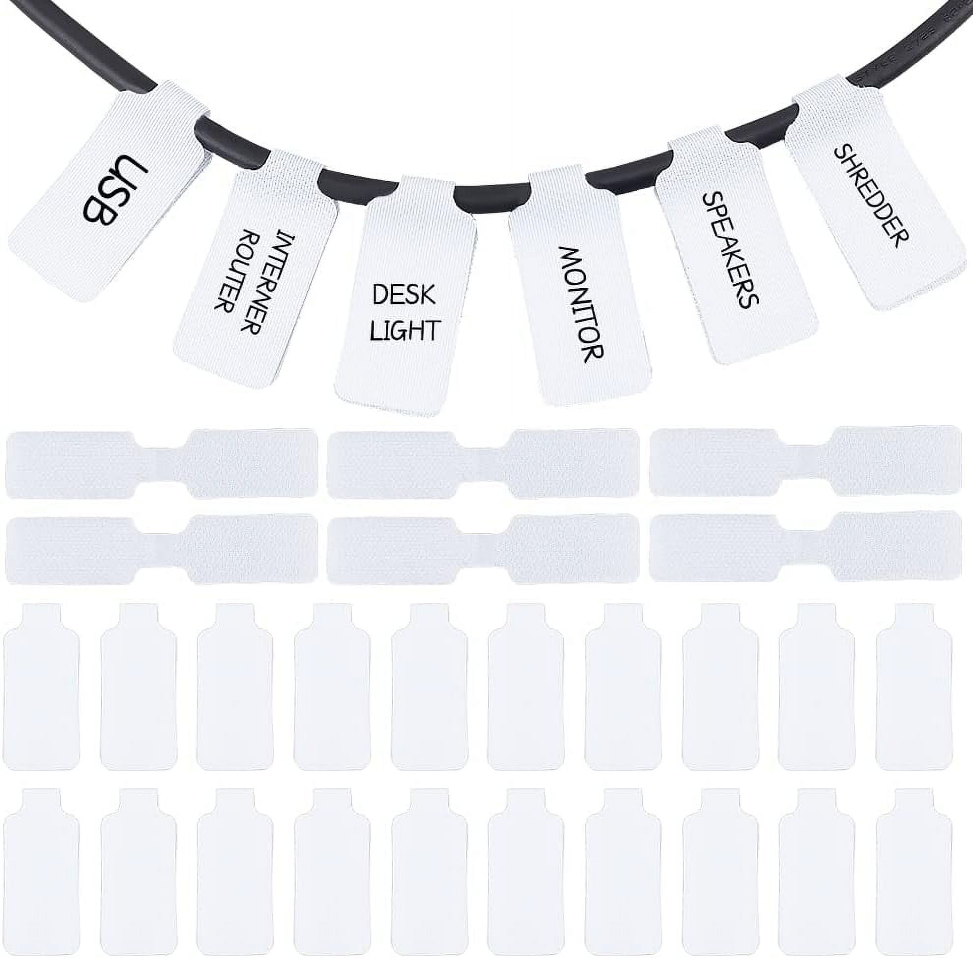 80 Pcs Cable Tags Self-Adhesive Cable Labels Nylon Writable Cord Tags ...