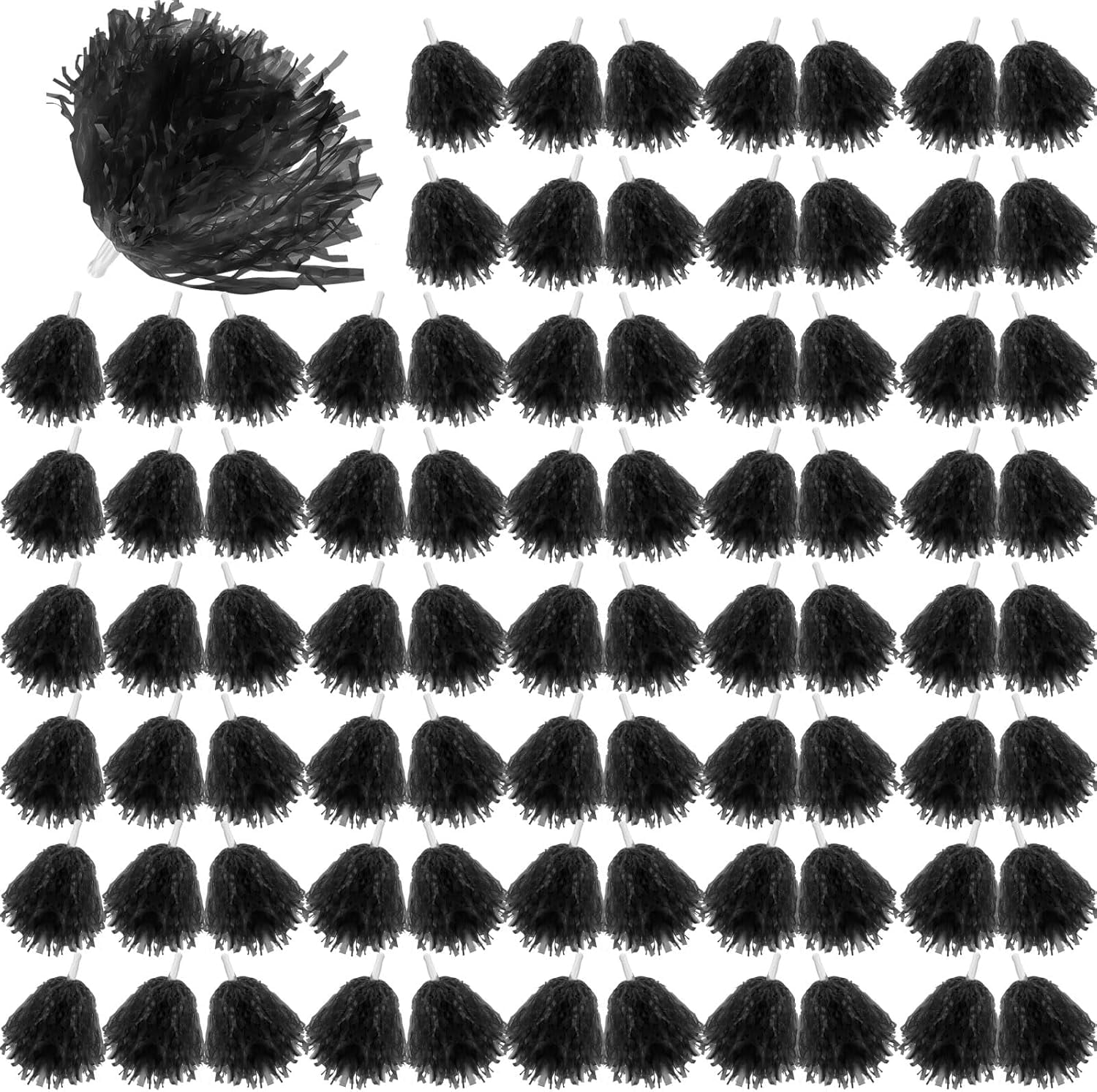 80 Pcs Cheerleading Pom Poms Sports Dance Cheer Pompoms with Handles ...