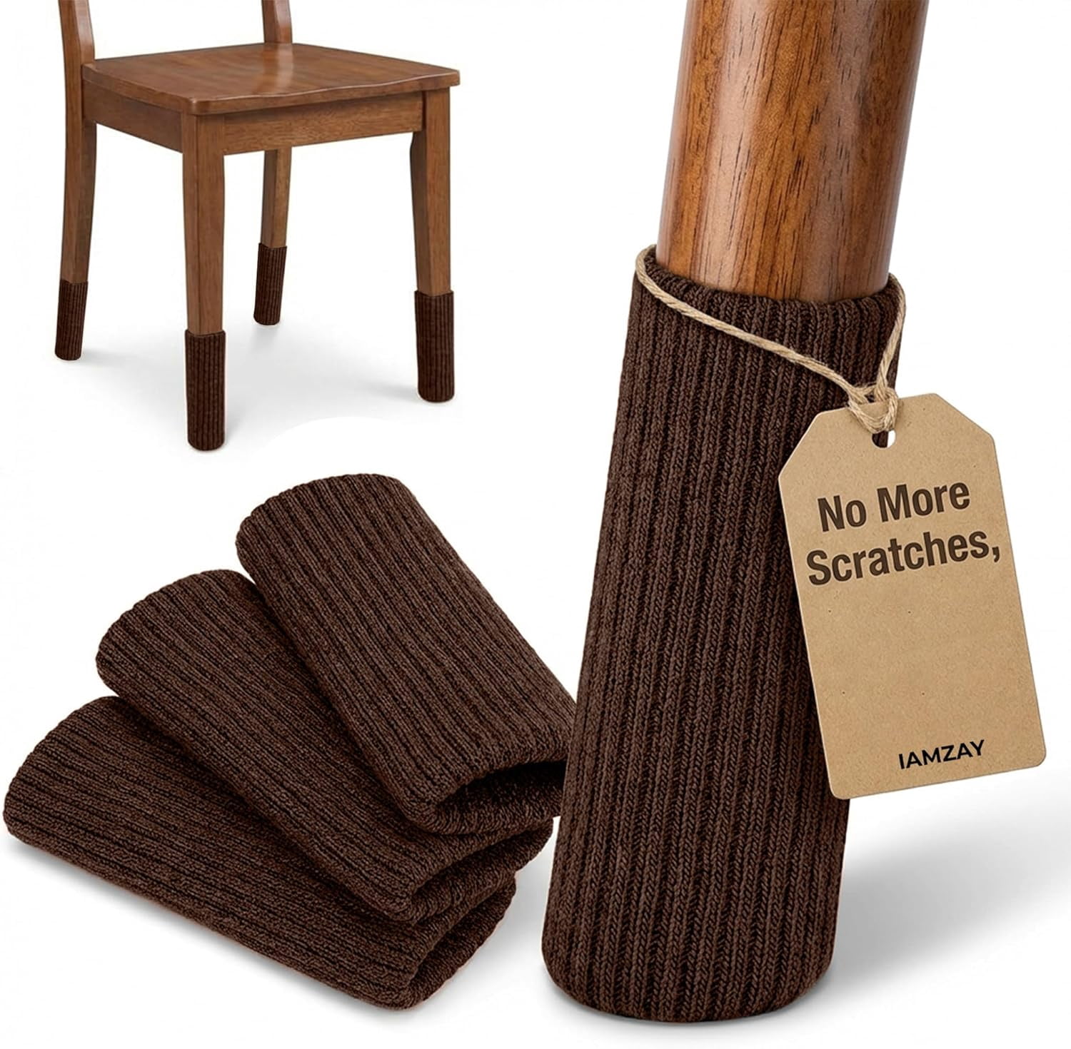 80 Pcs Coffee-Colored Chair Leg Protectors for Hardwood Floors — Non ...