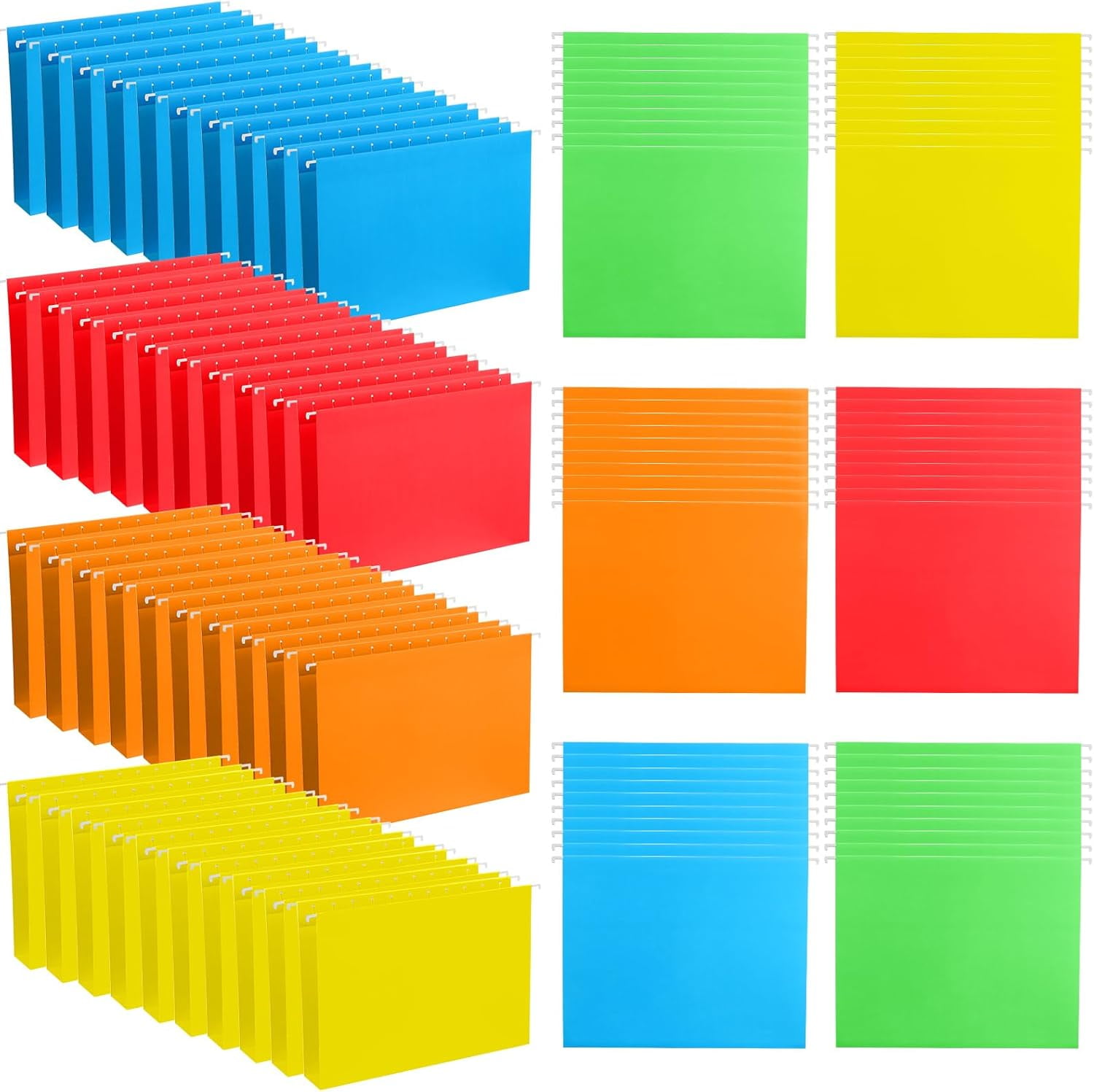 80 Pcs Hanging File Folders with Tabs Reinforced Letter Size Hanging ...