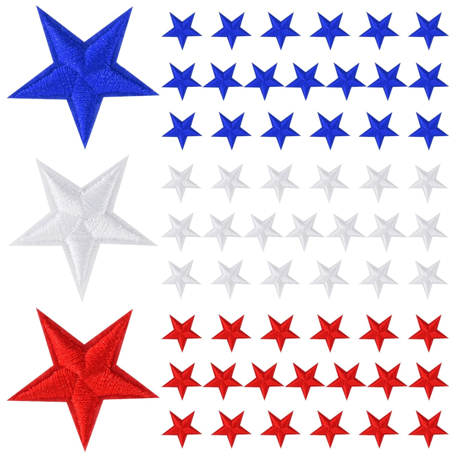 80 Pcs Independence Day Star Embroidered Patches, Star Iron on Patches ...