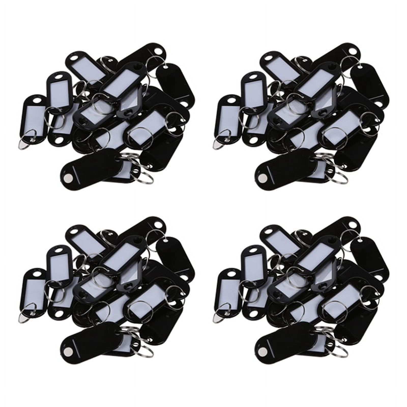 80 Pcs Key ID Label Tags Split Ring Keyring Keychain Black,80 key fobs ...
