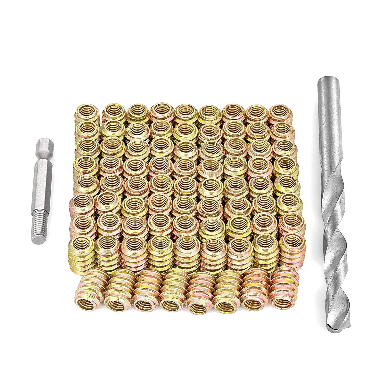 80 Pcs M6 Wood Nut Inserts - Metal Headless Hex Socket Drive Threaded ...