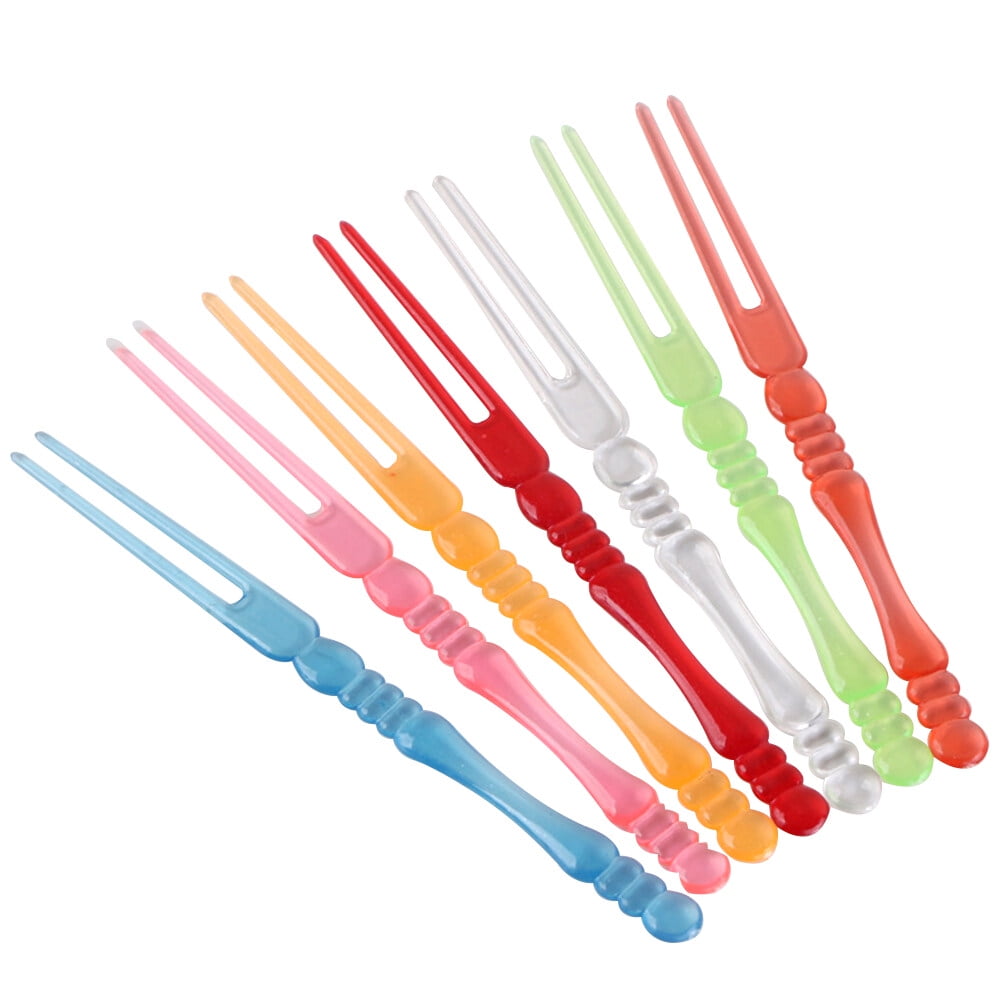80 Pcs Plastic Food Fruit Picks Disposable Cupcake Forks Appetizer ...