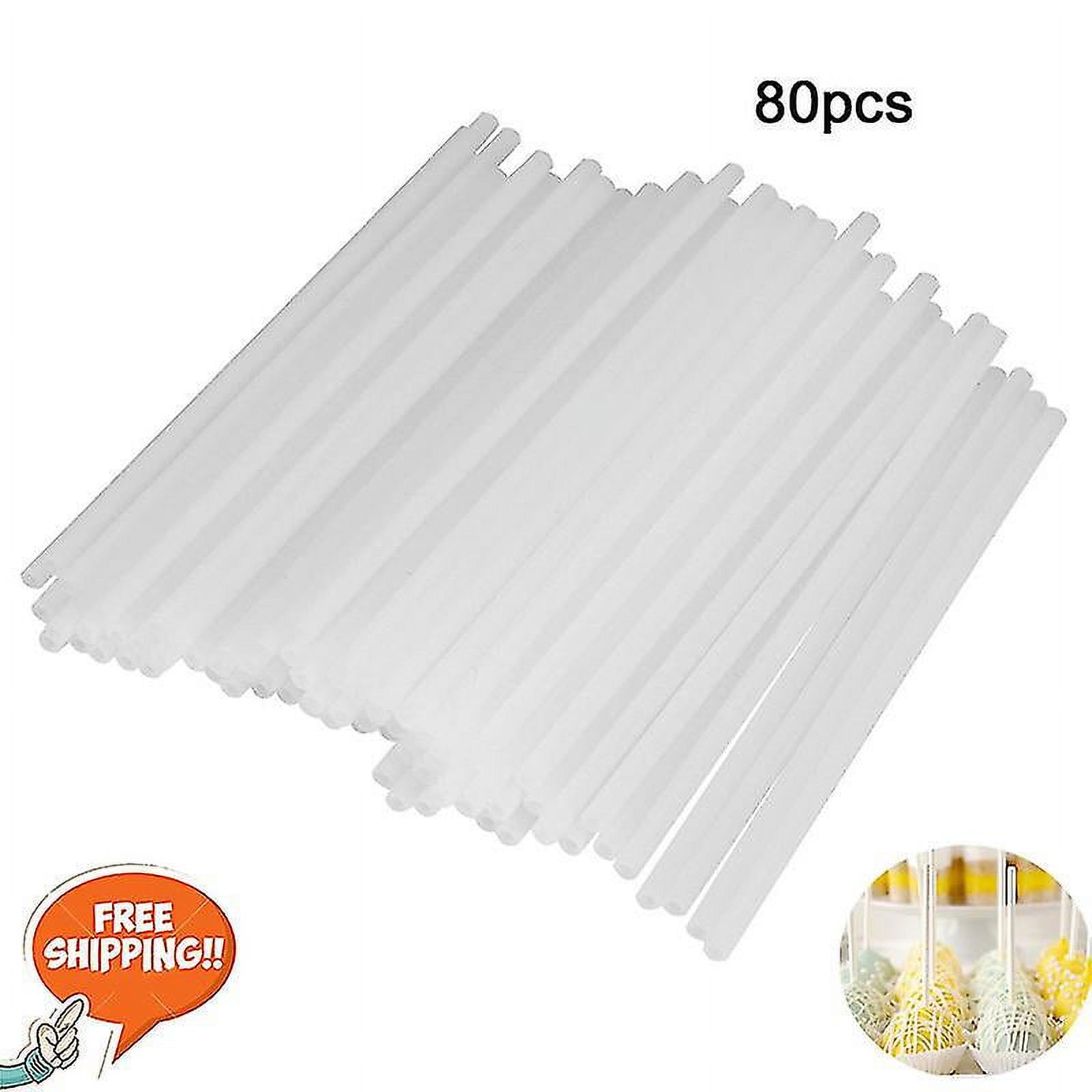 80 Pcs Pop Sucker Sticks Chocolate Cake Lollipop Lolly Candy Making Mould White Kitchen ...