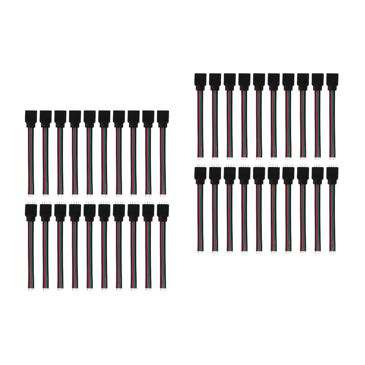 80 Pcs RGB Connector Strip Lights Strip Light Adapter LED Tape Light ...