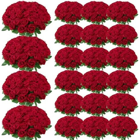 80 Pcs Roses Artificial Flowers, Silk Light Pink Artificial Flowers ...