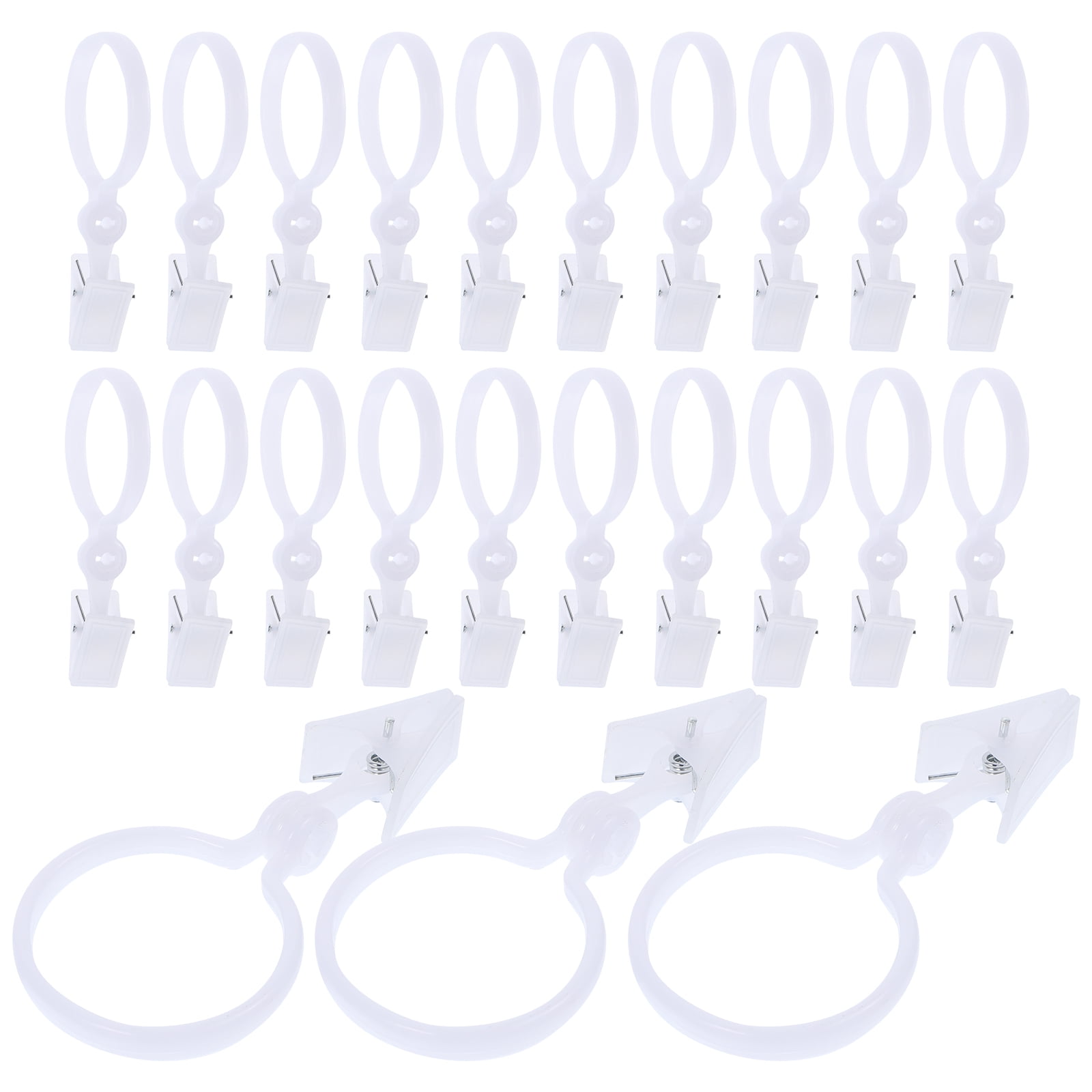 80 Pcs Shower Curtain Ring Clips Plastic Hangers Rod Drapery with Rings ...