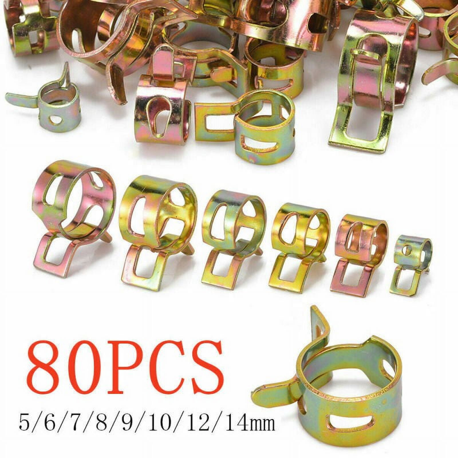 80 Pcs Spring Clip Fastener Kit Automotive Vacuum Fuel Line Hose Pinch ...