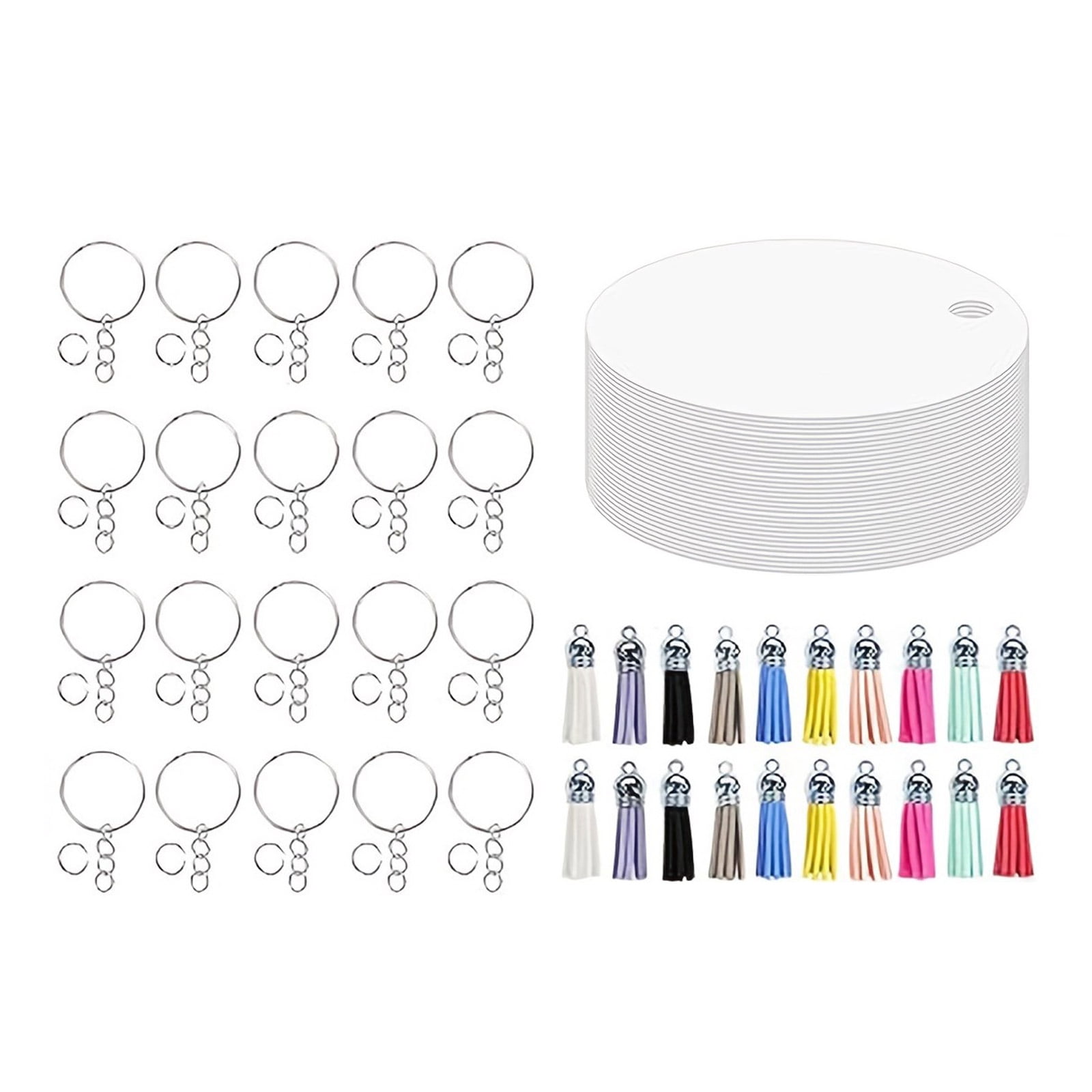 80 Pcs Sublimation Keychain with Aluminum Blanks Colorful Tassels and ...