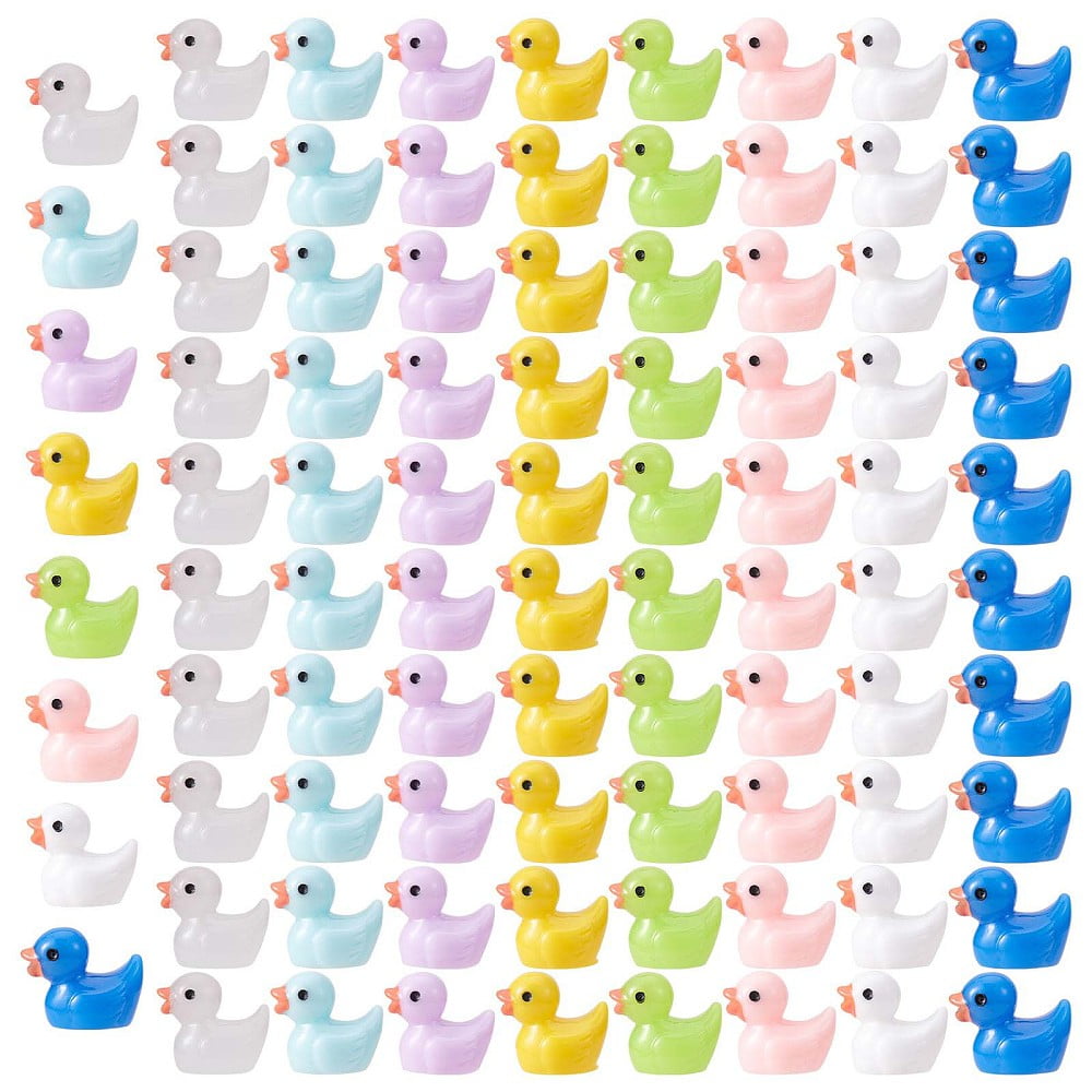 80 Pcs Tiny Ducks Mini Resin Duck Colorful Mini Duck Bulk Fairy Tale ...