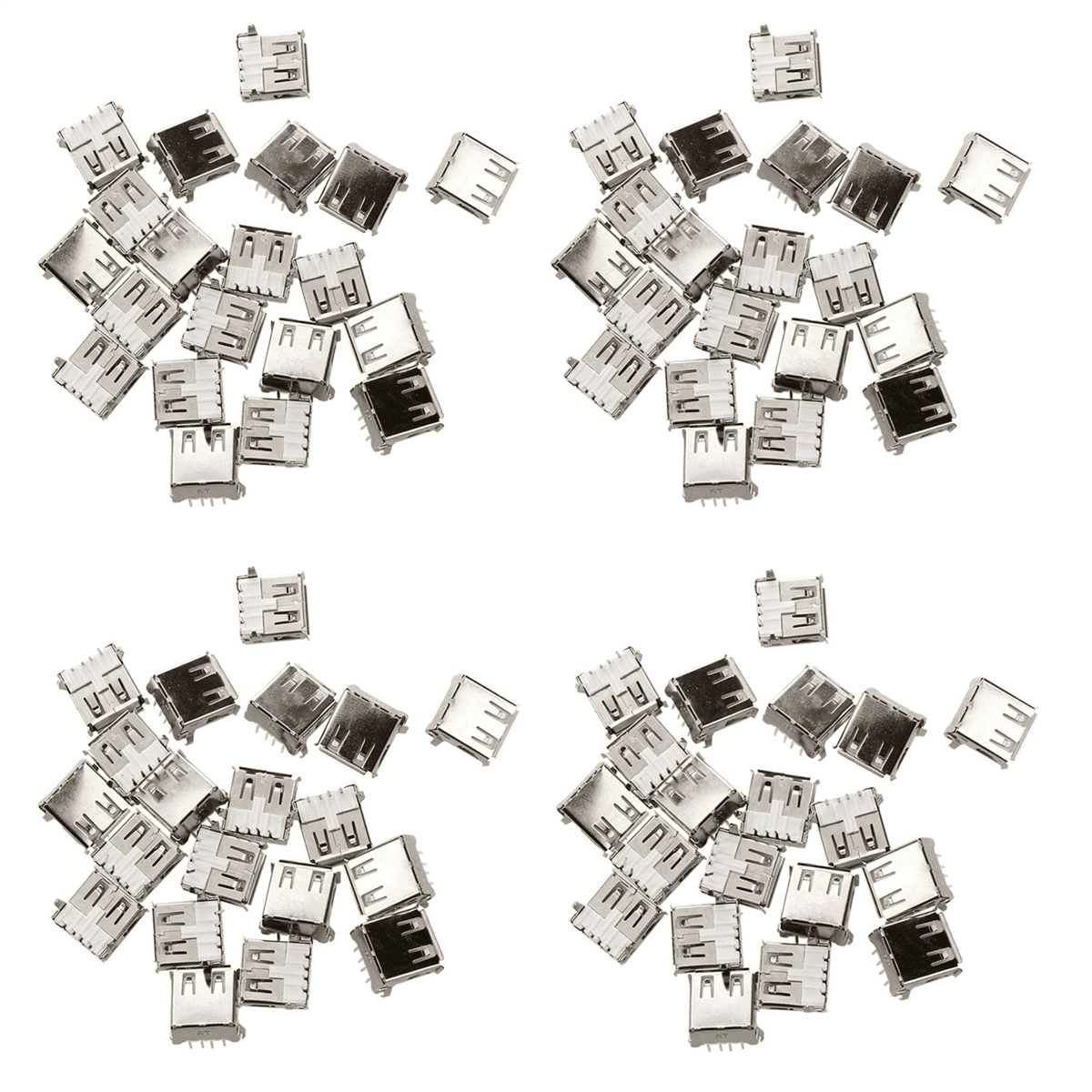 80 Pcs USB Female Type A 4-Pin DIP Right Angle Plug Jack Socket ...