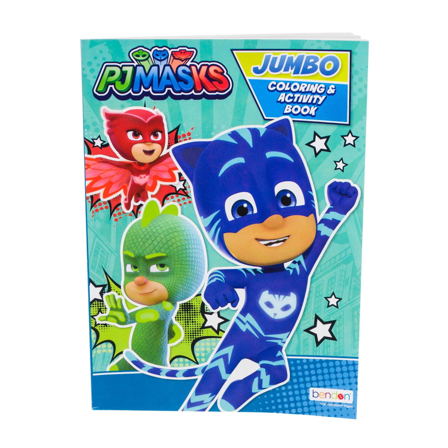 80 Pg PJ Masks Jumbo Coloring and Activity Book & 12ct Colored Pencil ...