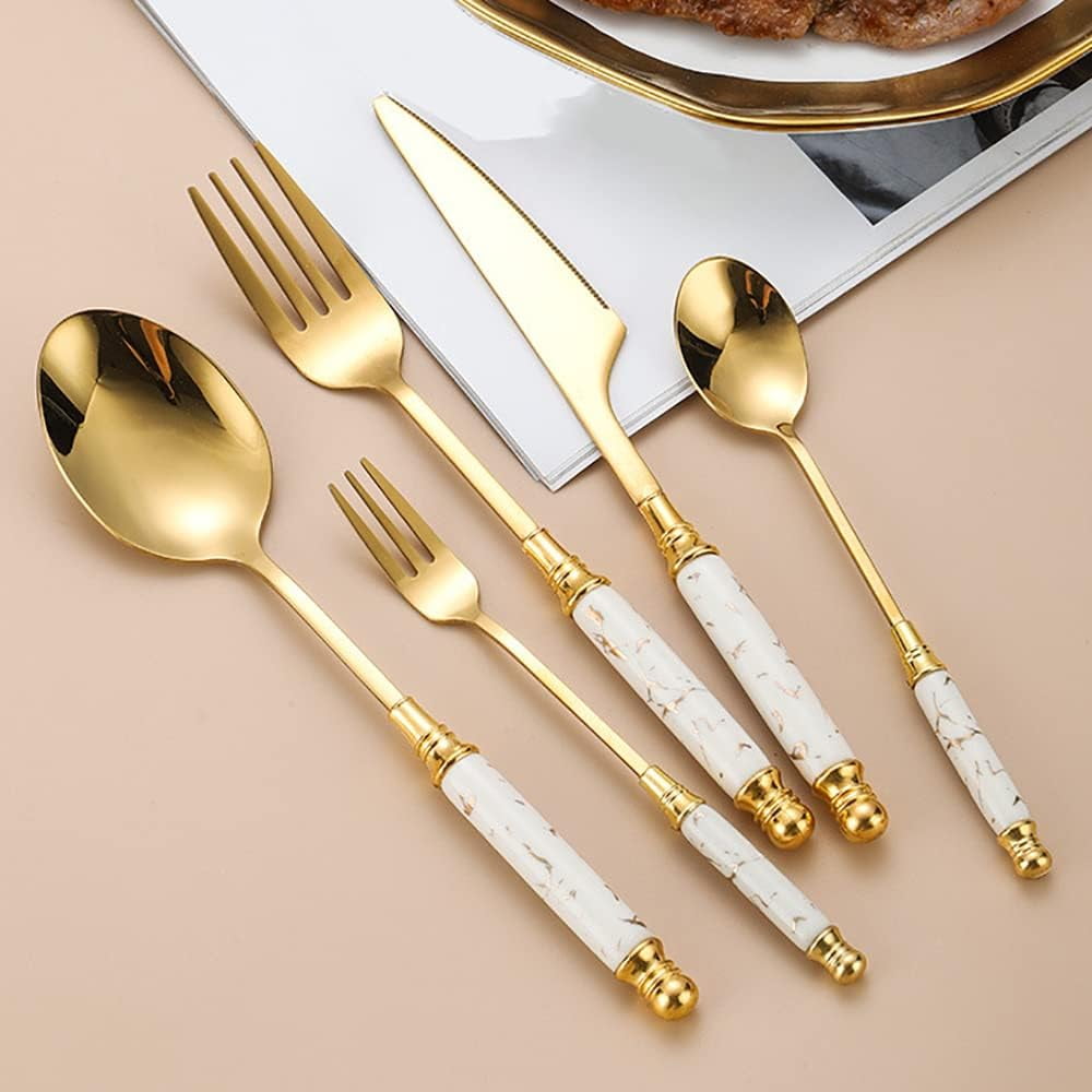 80 Piece Black Silverware Set for 16 Durable 18/10 Stainless Steel ...