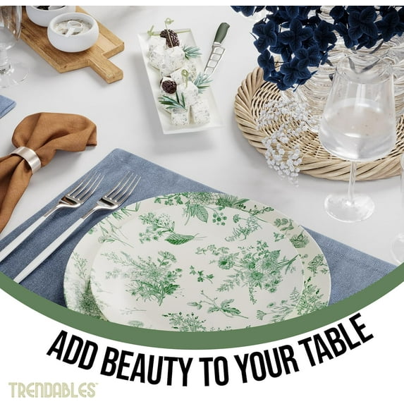 80 Piece Plastic Disposable Plates Set For 40 Guests I 40 X 8 Inch ...