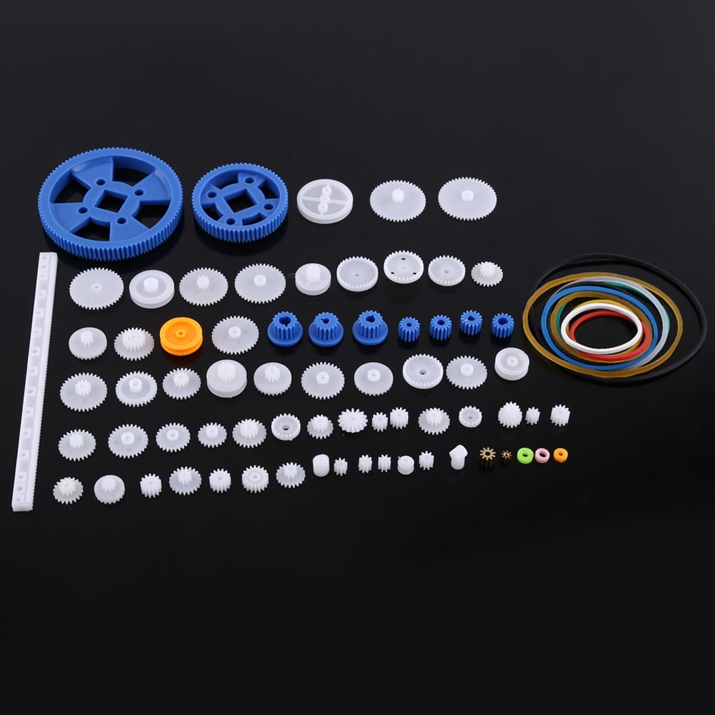 80-Piece Plastic Gear & Pulley Kit for DIY Robots, Educational STEM Toy ...