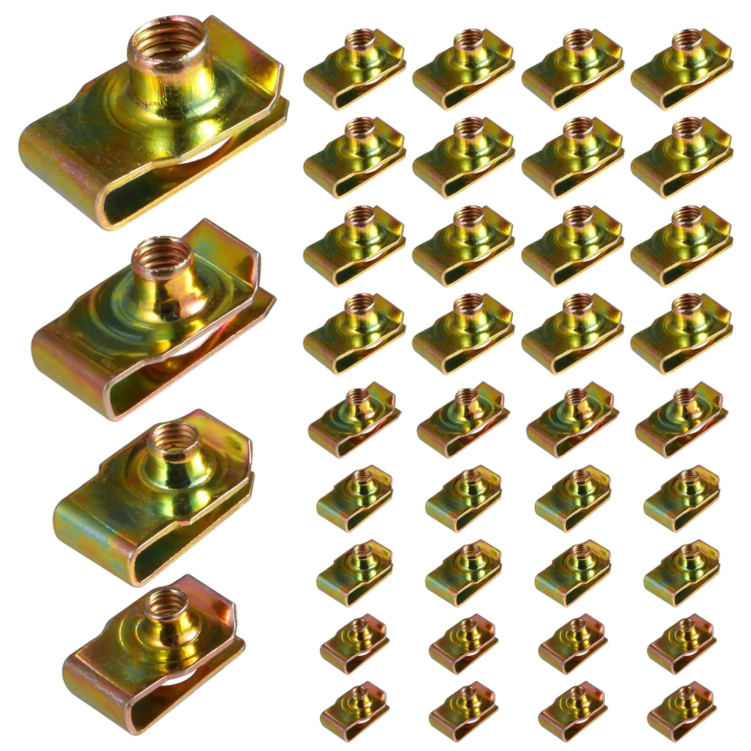 80 Piece U-Clip Nut Set for Auto Car, M4 M5 M6 M8 U-Nut Assortment Kit ...