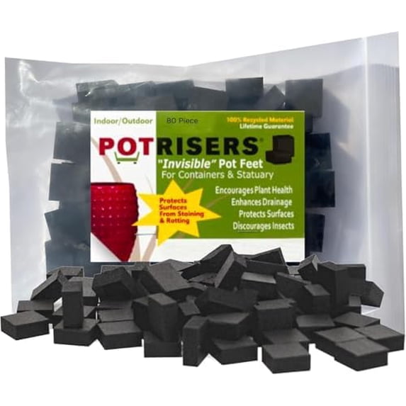 80 Piece | Value Pack | Small 1" x 1" x 1/2" Outdoor Plant Risers ...