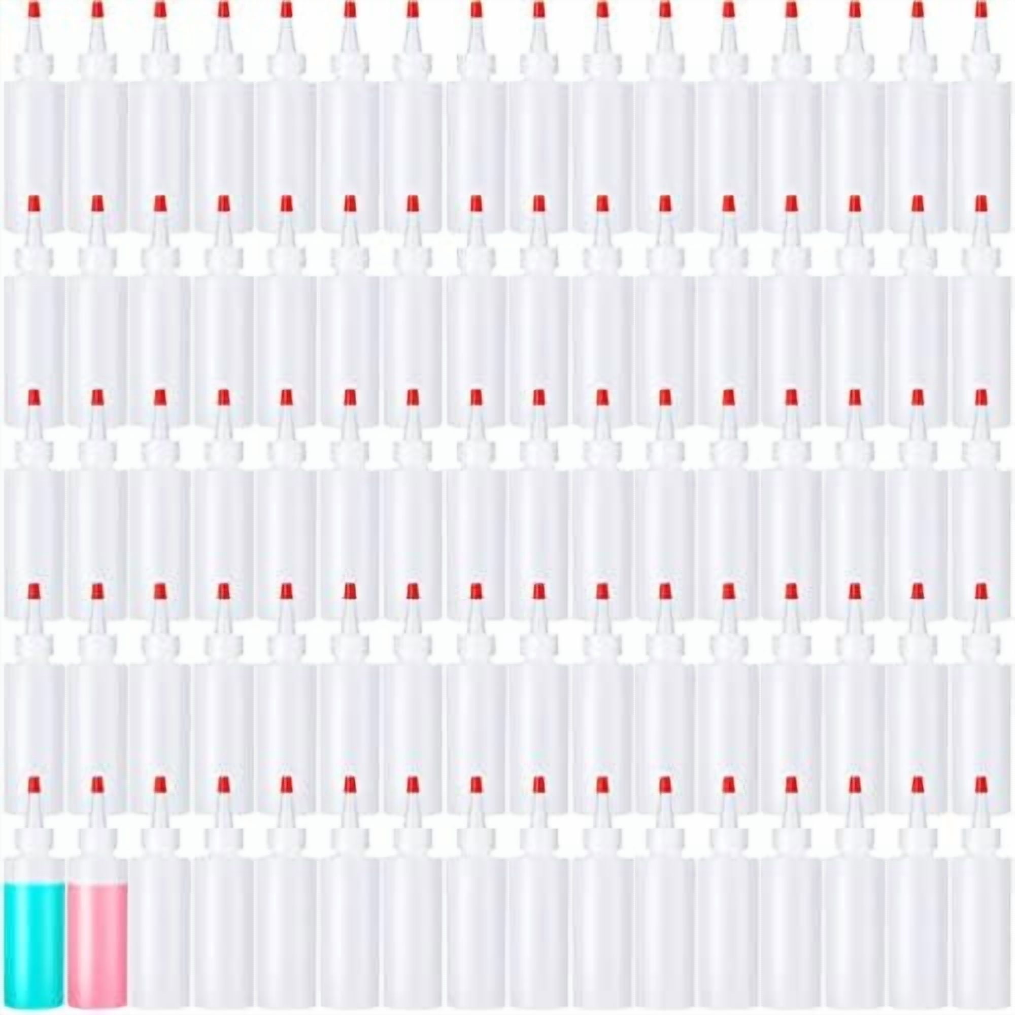 80 Pieces 4 oz Plastic Squeeze Condiment Bottles with Red Tip Cap ...