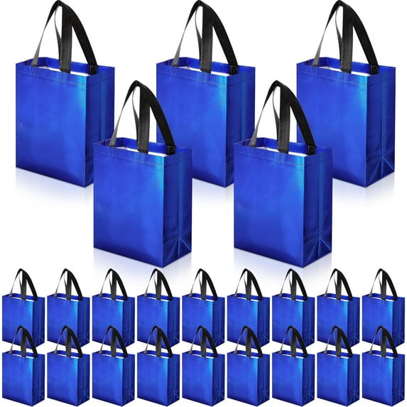 80 Pieces Gift Bags Set Glossy Reusable Tote with Handles Grocery Bags ...