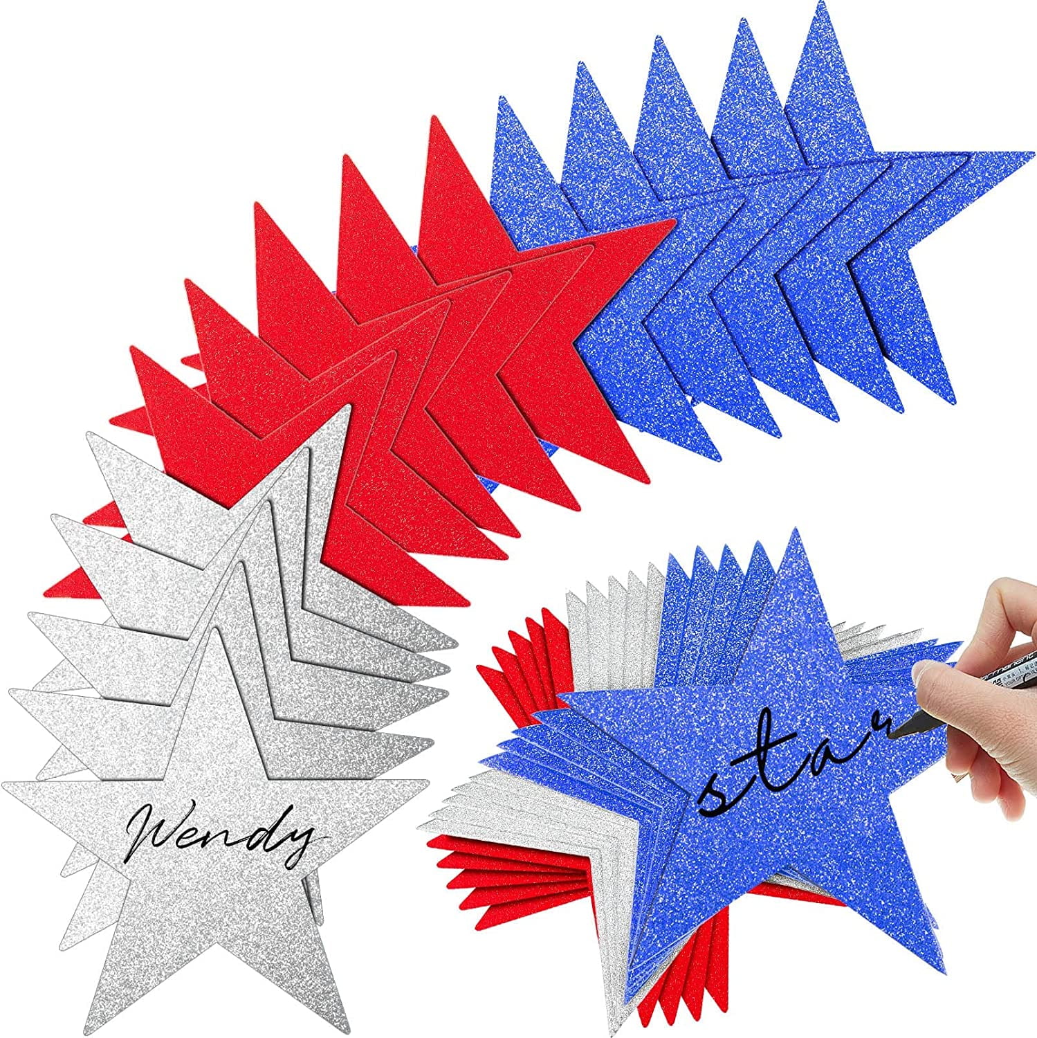 80 Pieces Glitter Star Cutouts Paper Star Confetti Cutouts for Bulletin ...