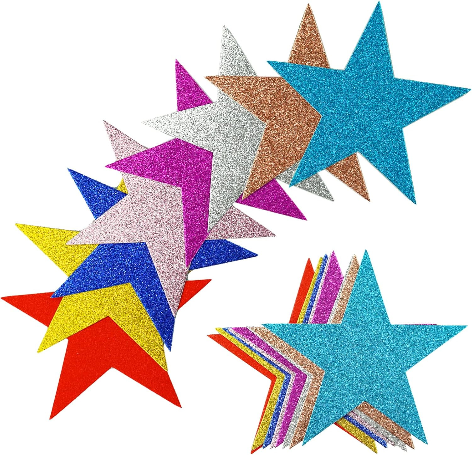 80 Pieces Glitter Star Cutouts Paper Star Confetti Cutouts For Bulletin ...