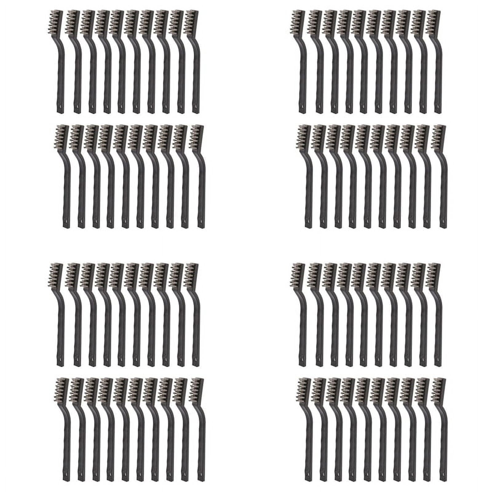 80 Pieces Mini Handle Stainless Steel Wire Bristles Brush Set for ...