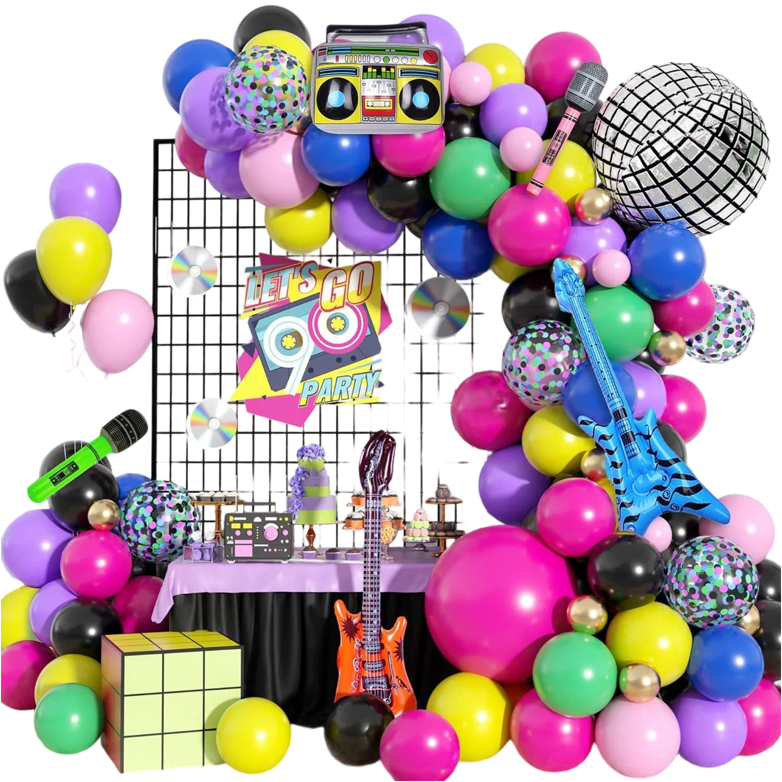 80 Pieces Of 1980S - 1990S Themed Balloon Sets - Walmart.com