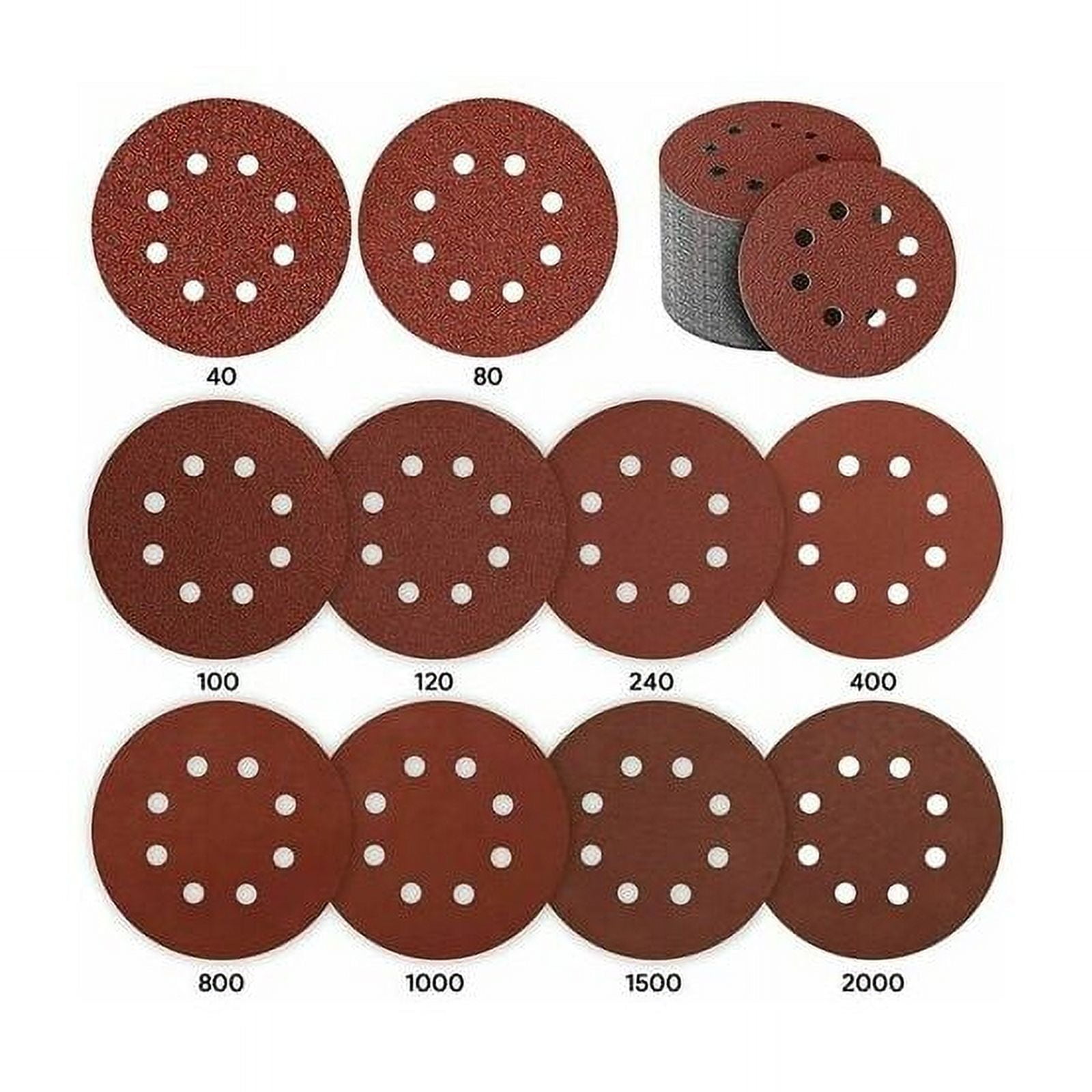 80 Pieces Sanding Disc Sander Paper Sanding Disc For Orbital Sander 10 ...