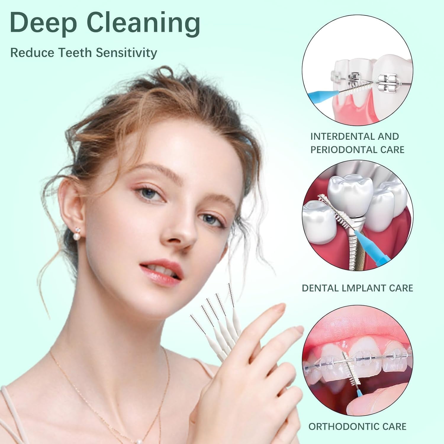 80 Pieces Upgrade Interdental Brushes, Braces Brush for Cleaner ...