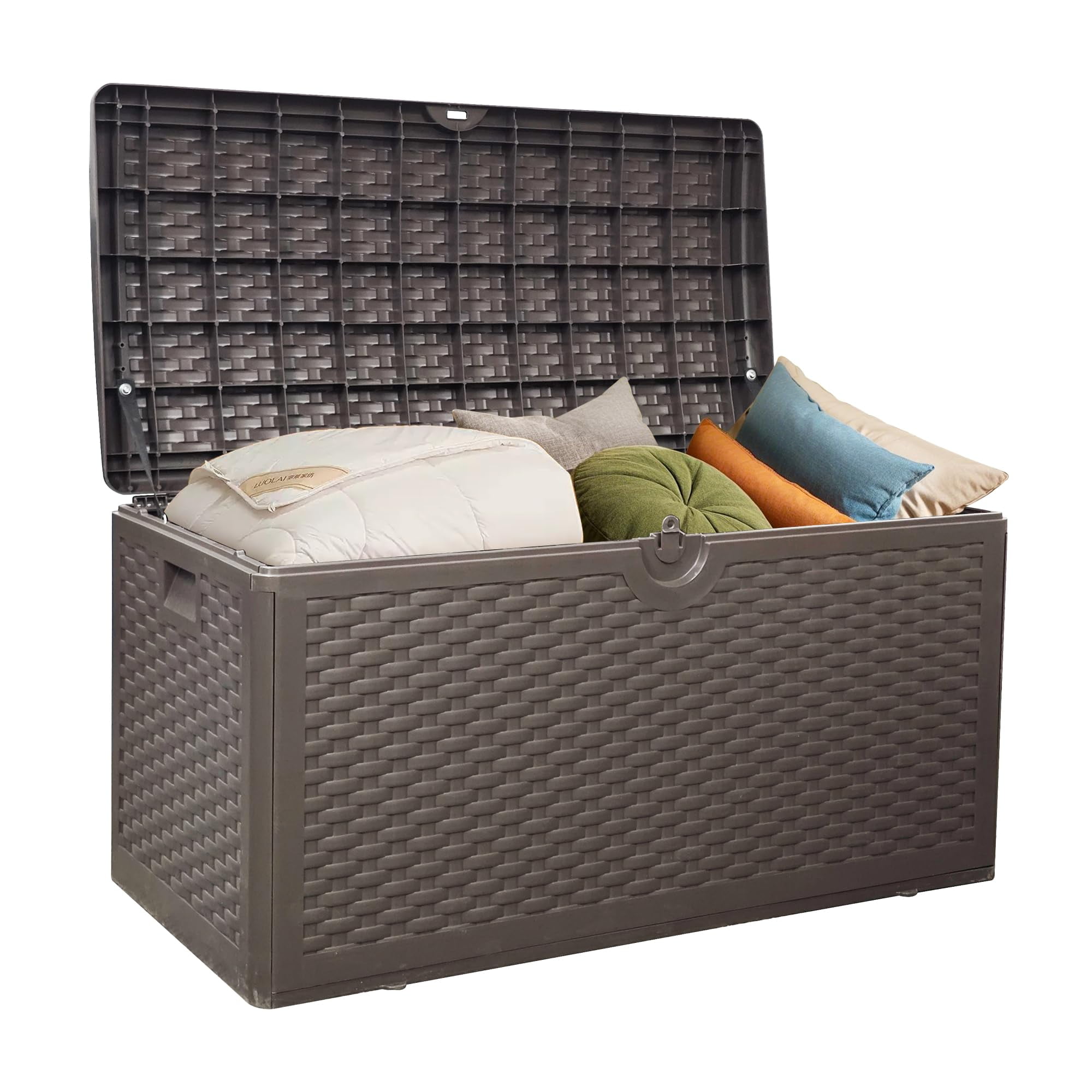 80 Plus Gallon Outdoor Storage Box, Waterproof Resin Deck Box Outdoor ...