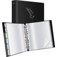 80-Pocket Binder with Sleeves for Letter/A4 Size(11" .5"), Leaf Printed ...