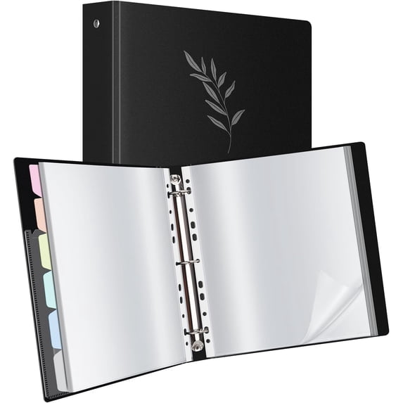 80-Pocket Binder with Sleeves for Letter/A4 Size(11" .5"), Leaf Printed ...