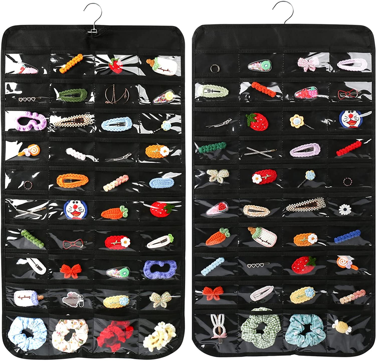80 Pockets Earring Holder Organizer, Bracelet Organizer with Pockets ...