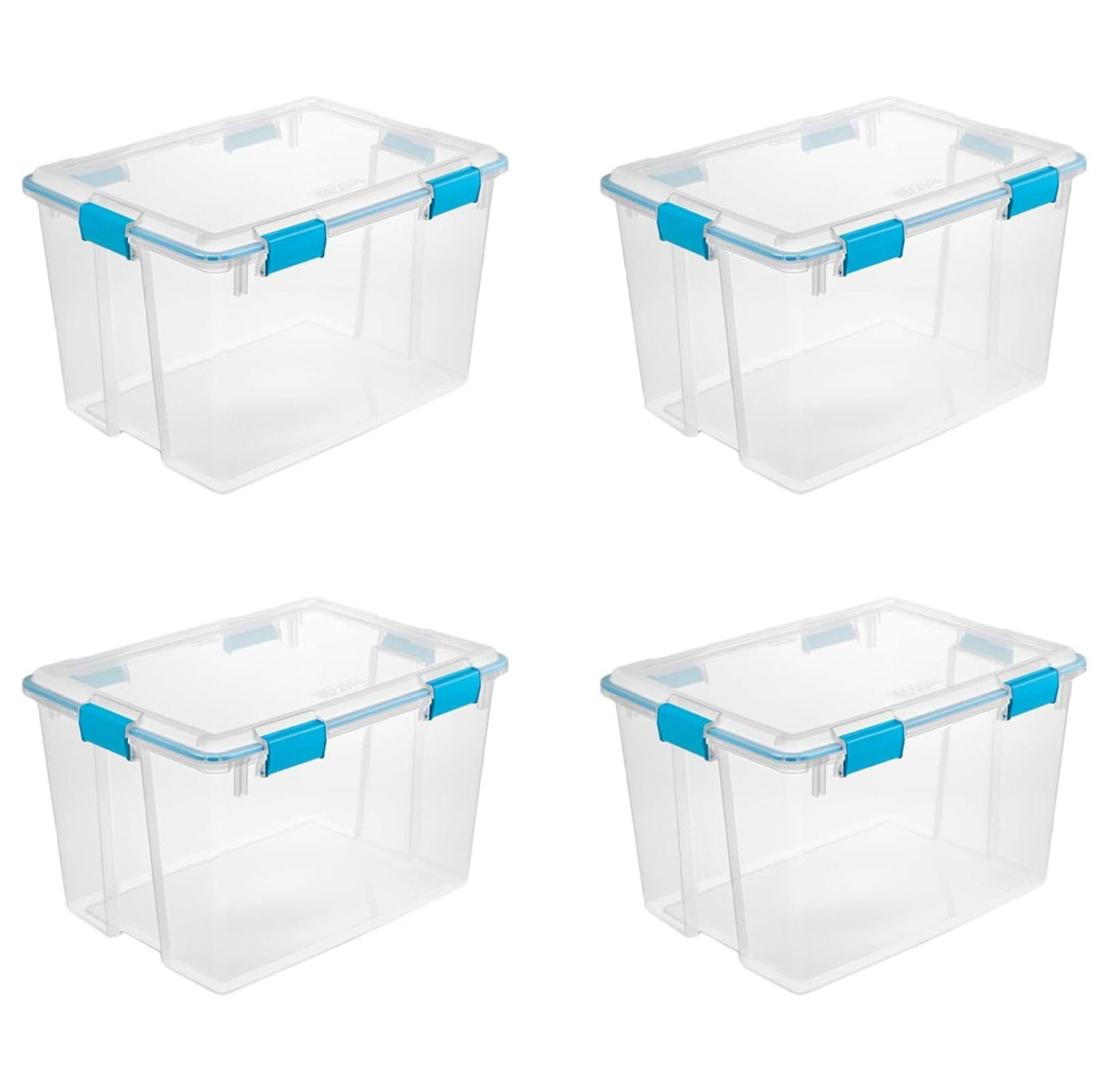 80 Qt Gasket Box, Stackable Storage Bin with Latching Lid and Tight ...