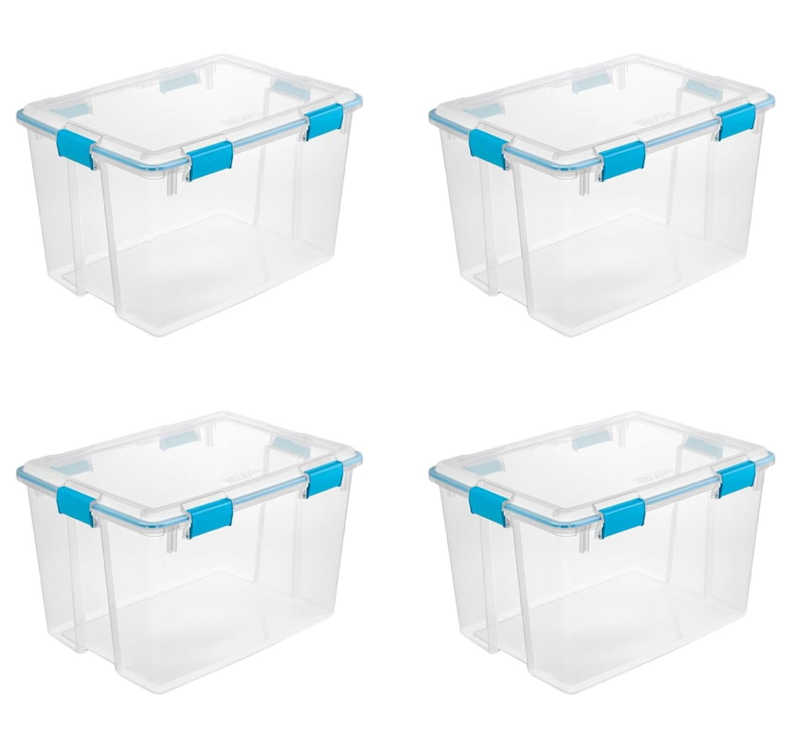 80 Qt Gasket Box, Stackable Storage Bin with Latching Lid and Tight ...