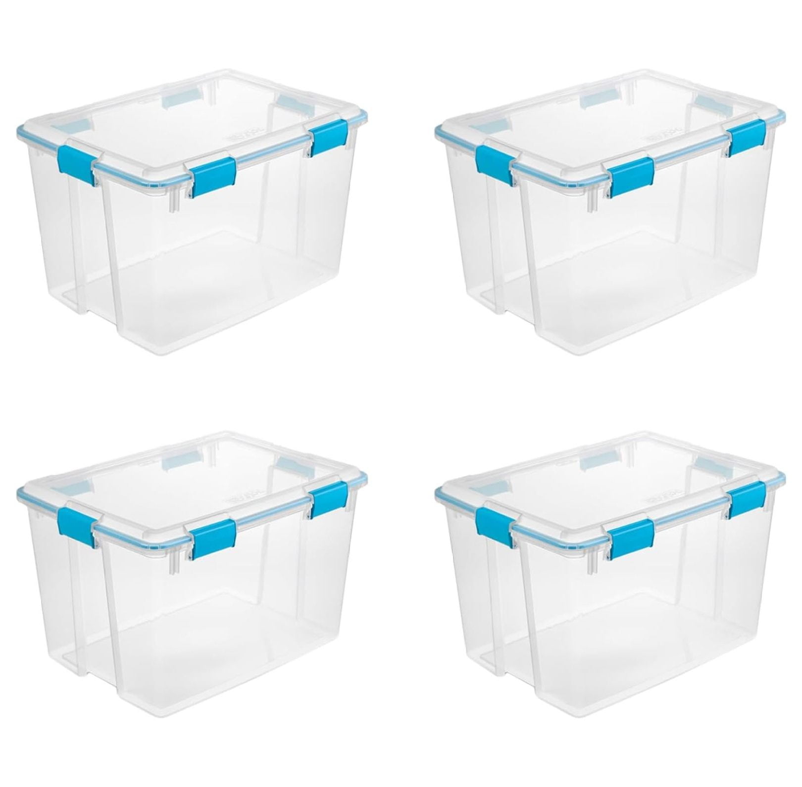 80 Qt Gasket Box, Stackable Storage Bin with Latching Lid and Tight Seal, Plastic Container to ...
