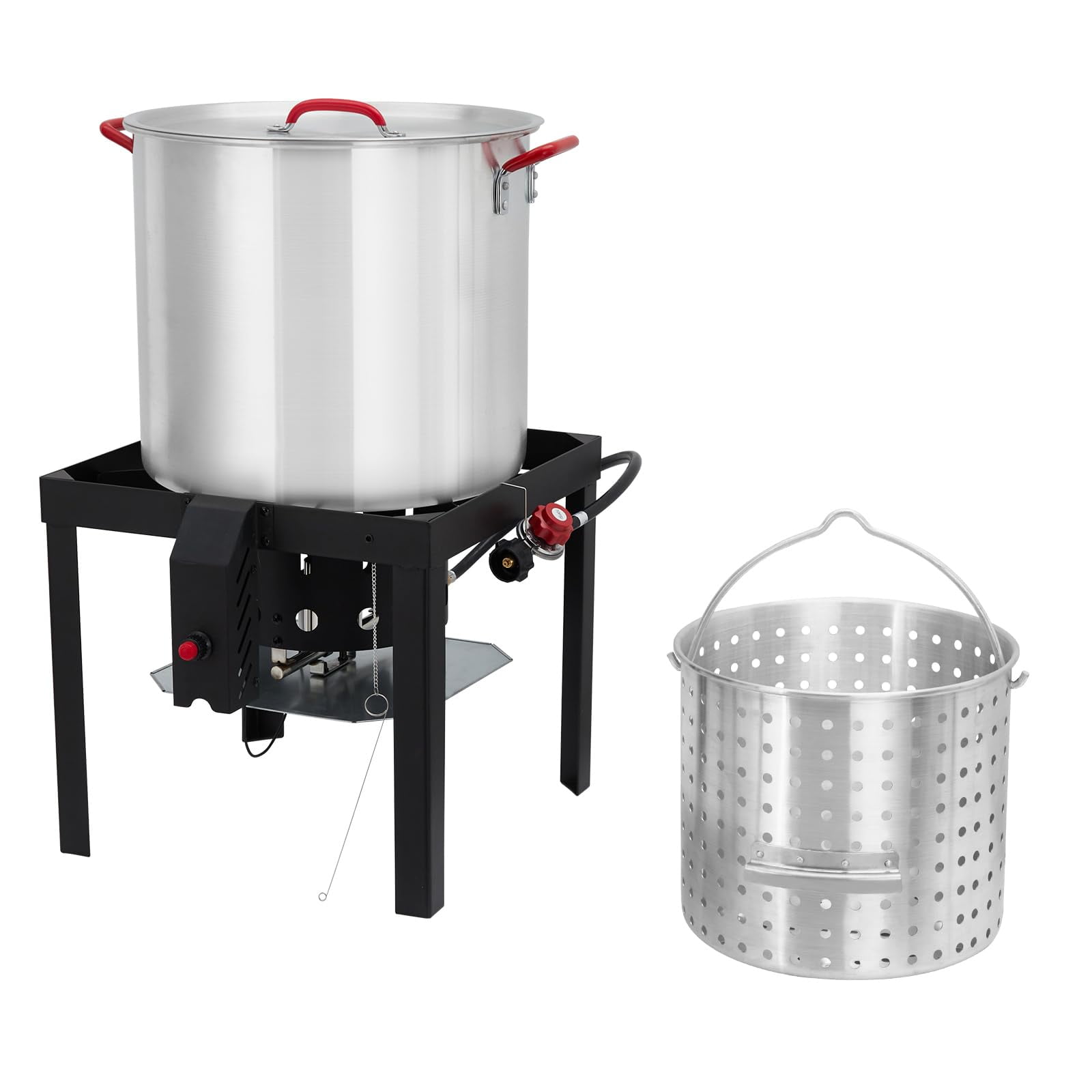 80 Qt Seafood Boiling Kit with Strainer, Fish Fryer Boiler Steamer Set ...