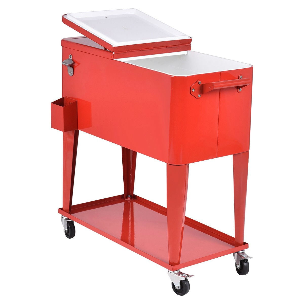 80 Quart Red Sturdy Rolling Steel Construction Cooler - Walmart.com