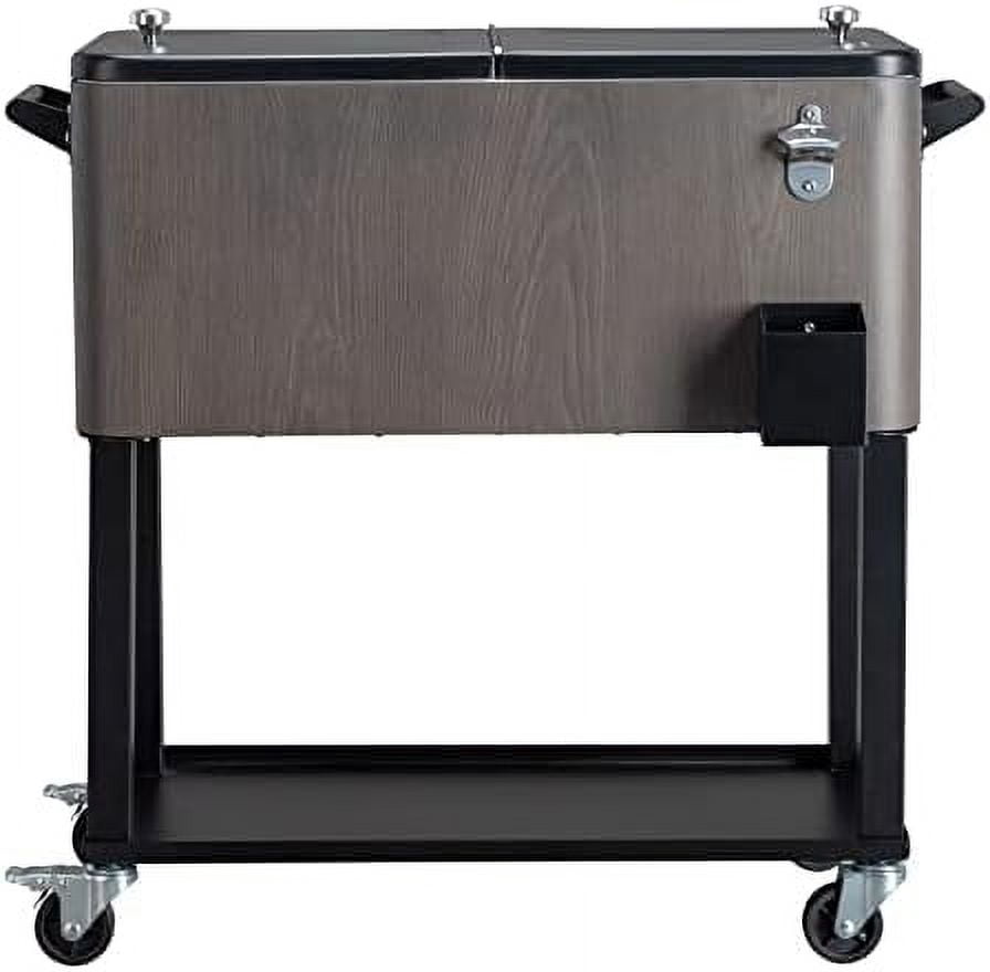 80 Quart Rolling Cooler Cart with Wheels,Portable Ice Chest with ...