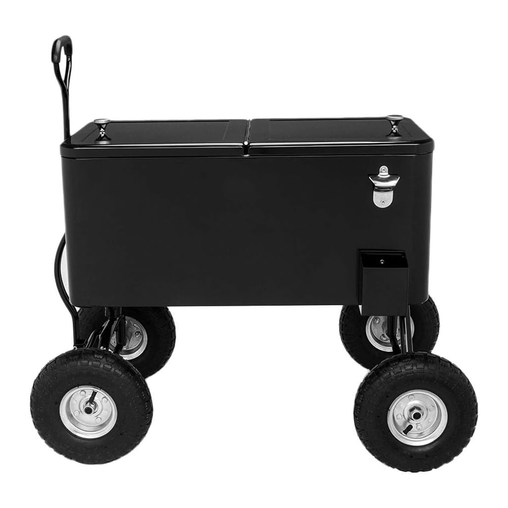 80 Quart Rolling Cooler Ice Chest, Portable Pool Beach Patio Party Bar ...