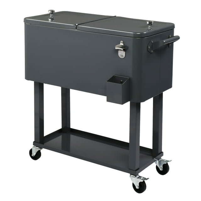 80 Quarts Rolling Ice Chest,Refrigeration And Insulation Cart, Stand Up ...