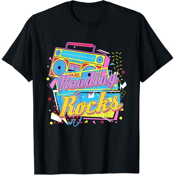80’S Reading Teacher Reading Book Lover Reading Rocks T-Shirt - Walmart.com