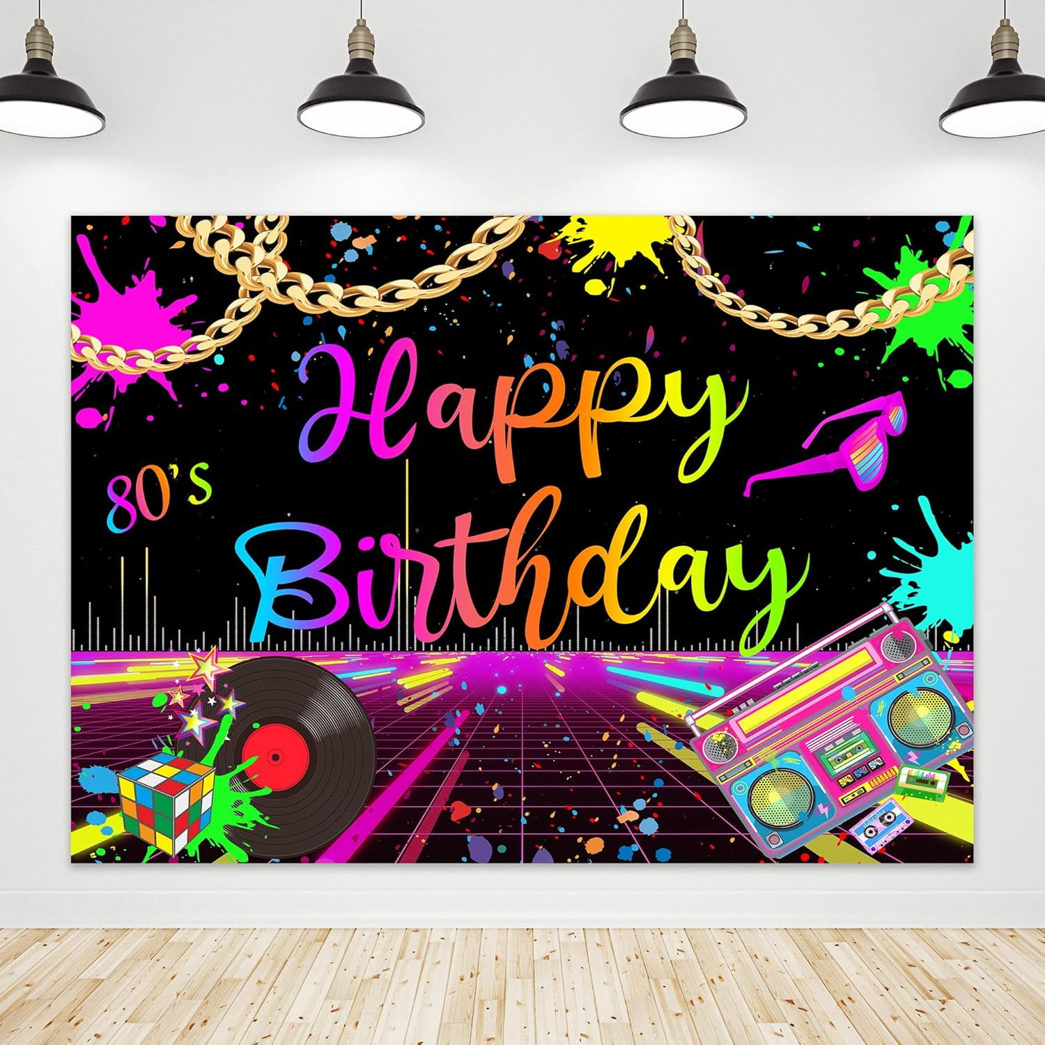 80'S Theme Birthday Party Backdrop,Hip Hop 80s Birthday Party ...
