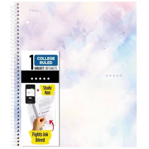 80-Sheet College Ruled Pastel Notebook - Trendy Stationery for Note ...