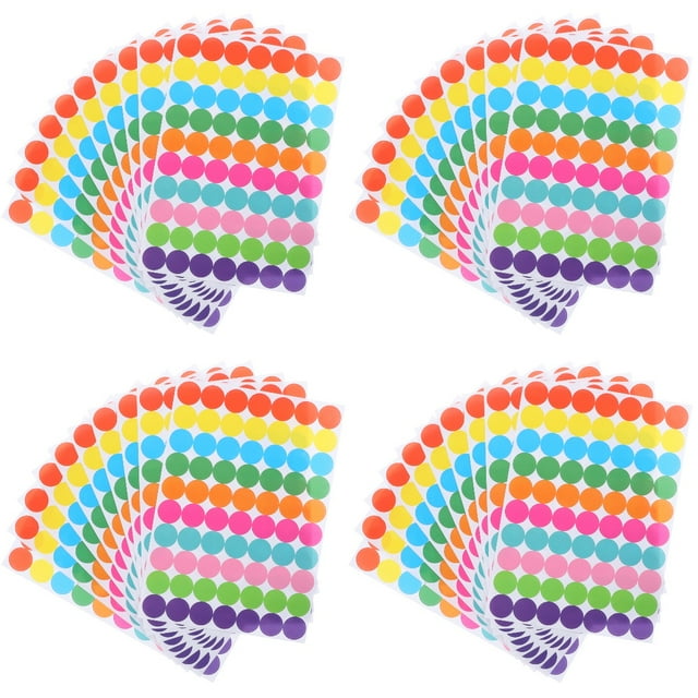 80 Sheets Dot Stickers Colored Round Stickers Small Circle Stickers Dot ...