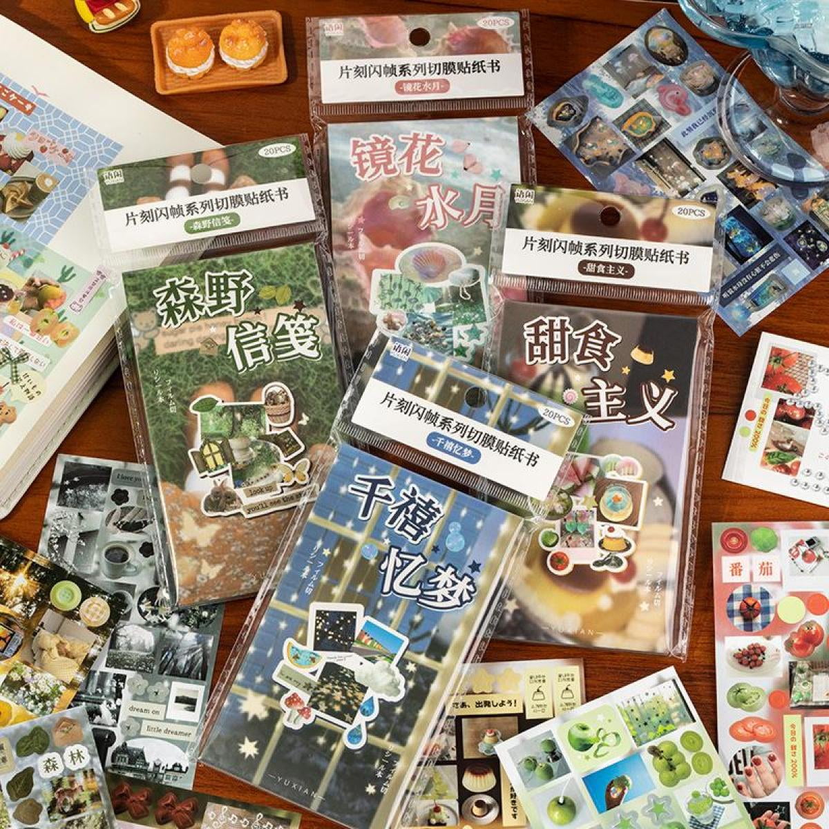 80 Sheets Japanese Sticker Book, Food, Plants, Flowers, Text Theme ...