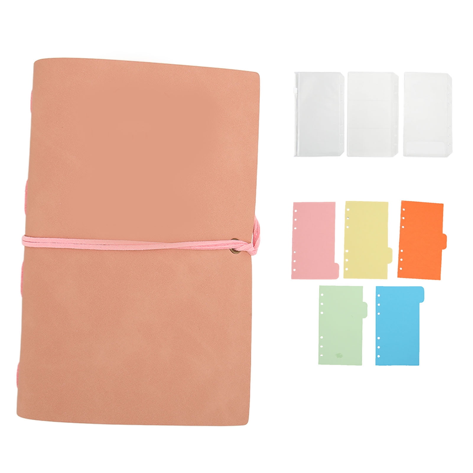 80 Sheets Loose Leaf Notebook Detachable PU Leather Cover 6 Ring Binder ...