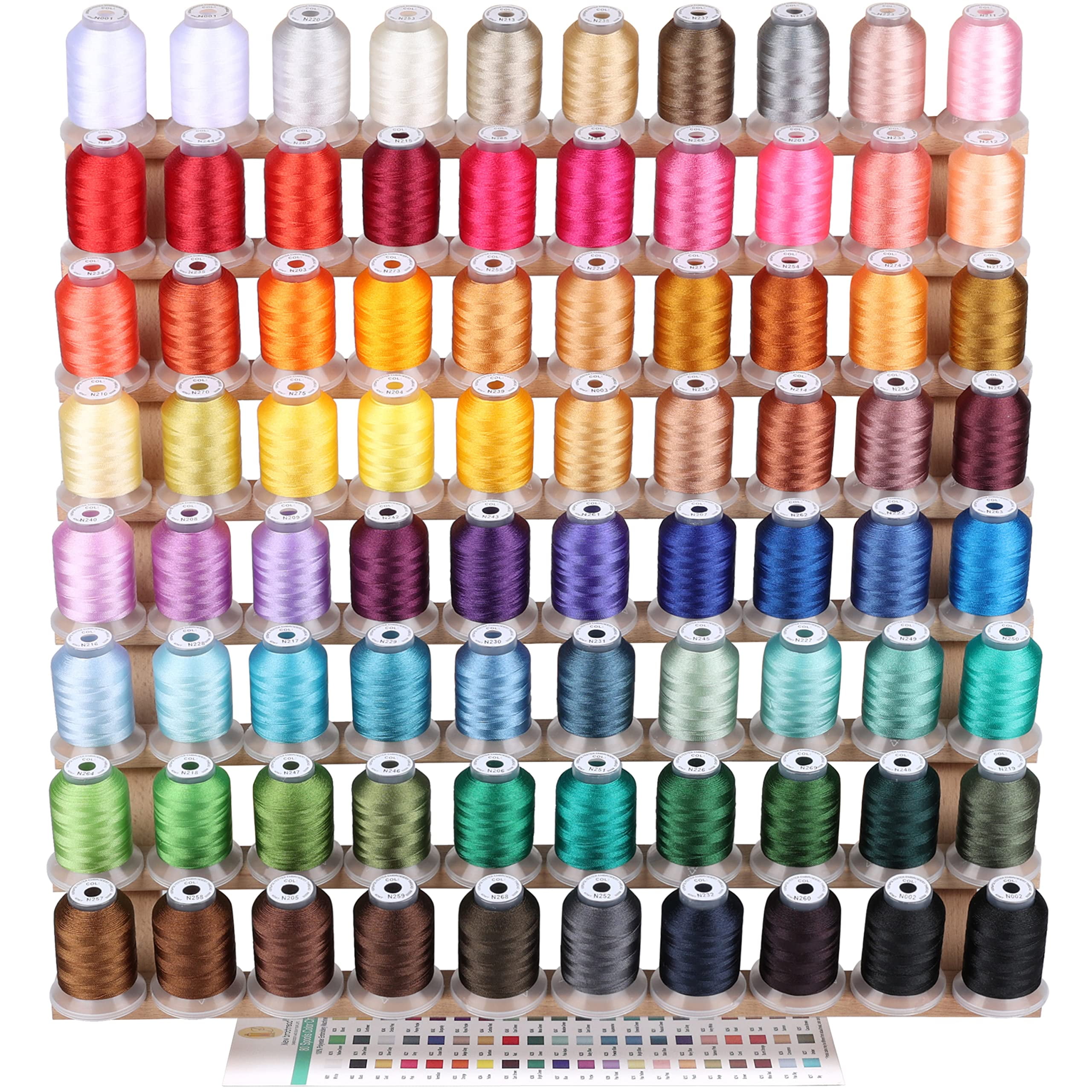 80 Spools Polyester Embroidery Machine Thread 500M - Colors Compatible ...